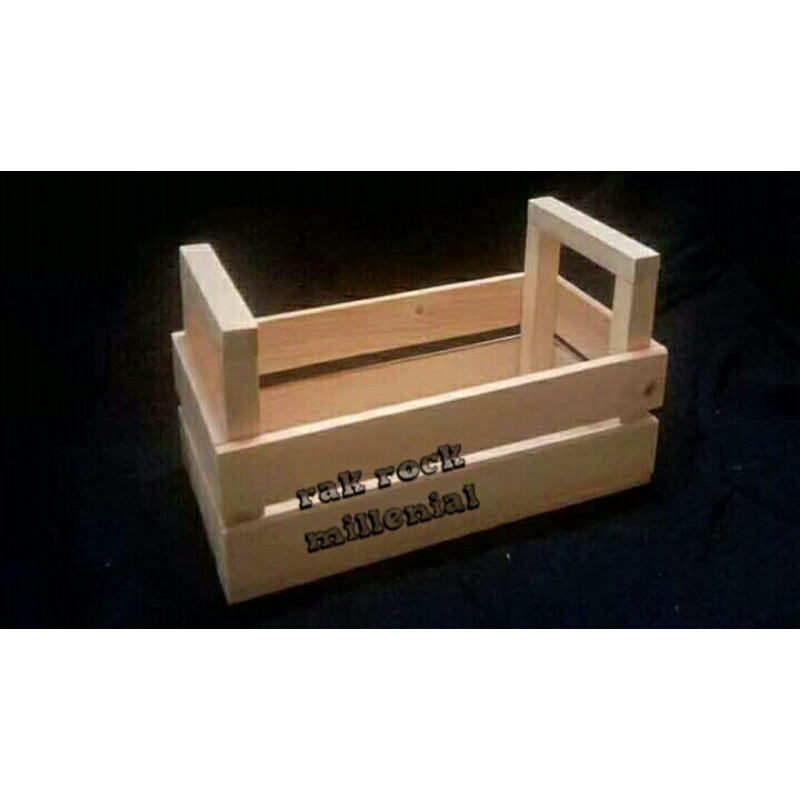 Jual Wooden Box Carrier Keranjang 33x12x10 Kayu Baki Nampan Box Kayu ...