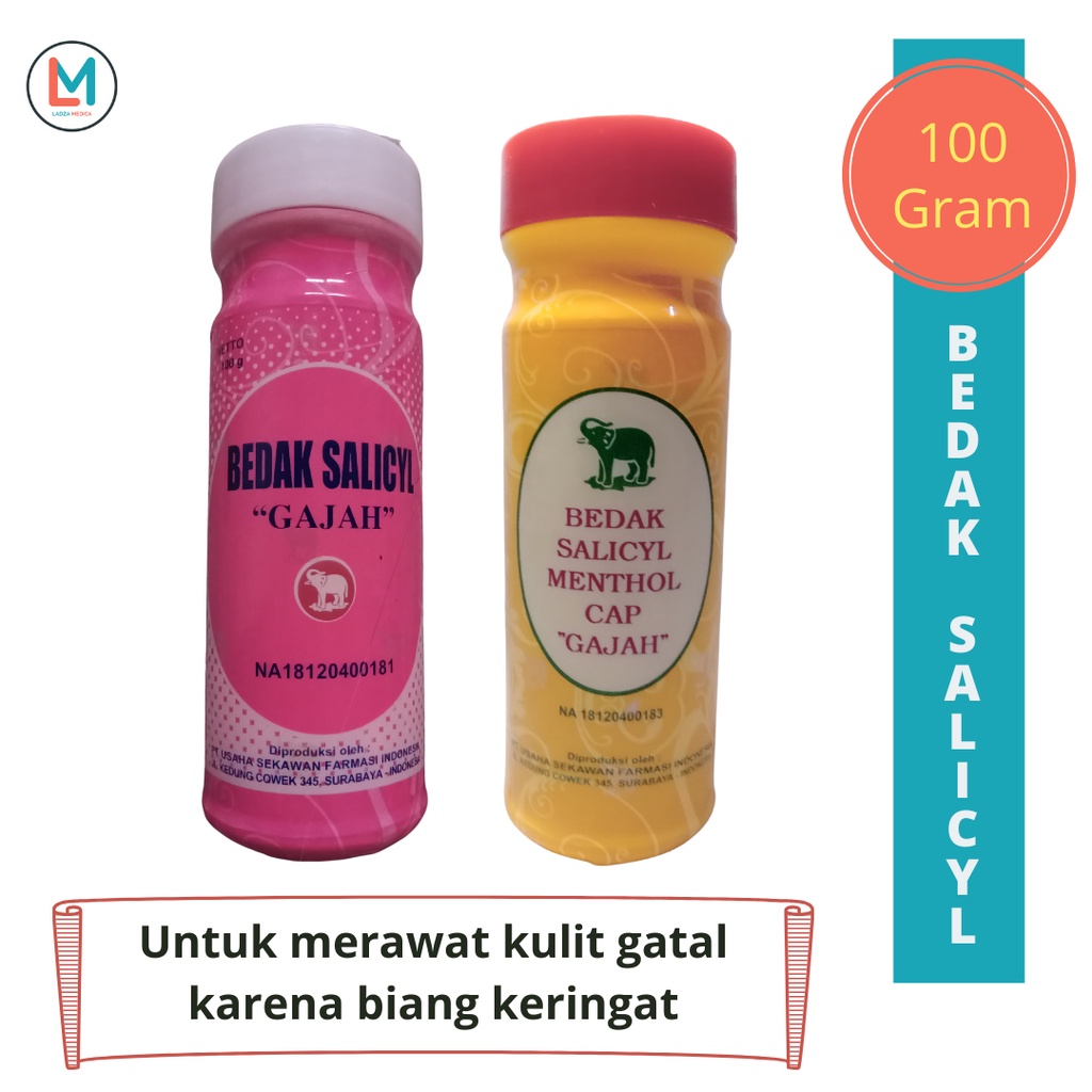Jual Bedak Salicyl Cap Gajah 100 Gram | Bedak Gatal Biang Keringat ...