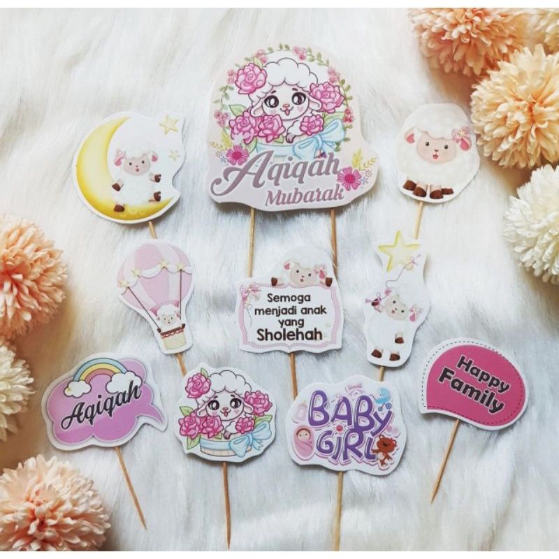Jual cake topper toper hiasan tusukan kue cake nasi tumpeng puding ...