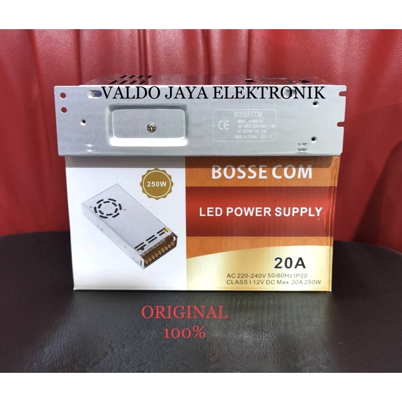 Jual BOSSECOM Trafo LED Strip 20A 12V Power Supply CCTV Trafo LED ...