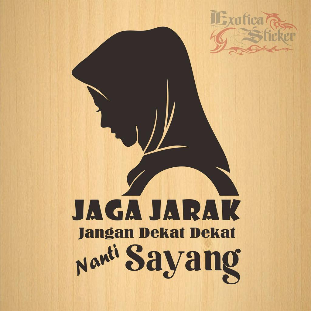 Jual sticker jaga jarak cutting sticker cewek hijab | Shopee Indonesia