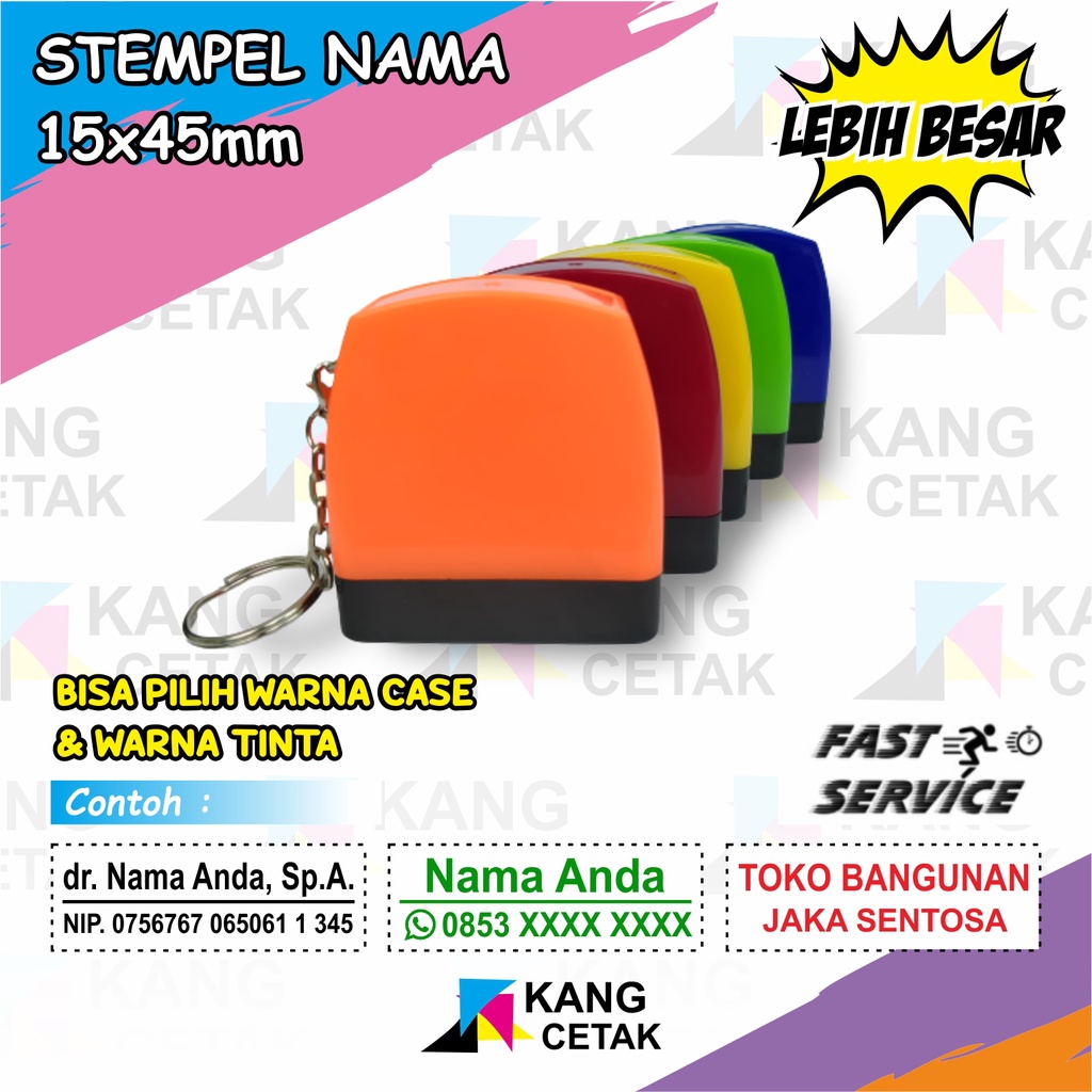 Jual STEMPEL NAMA 15X45 MM DOKTER BIDAN PERAWAT APOTEKER JABATAN HP KONTER STAMPEL GANTUNGAN ...
