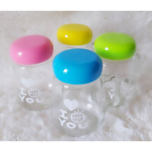 Jual Botol kaca imut karakter /Wooden glass/Botol tea cup kaca / glass ...