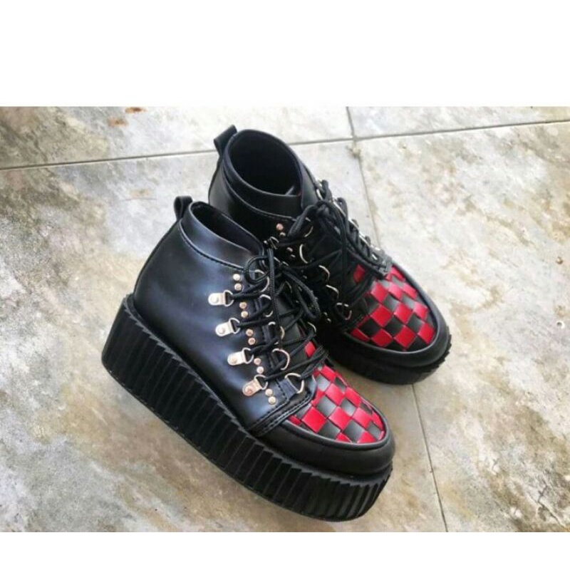 Jual sepatu boots rockers / sepatu creepers/ sepatu double sol | Shopee ...