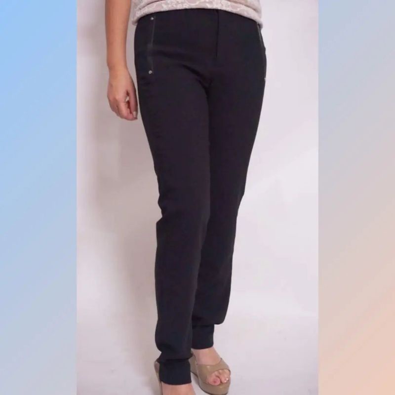 Jual SALE Up To 50%..(MP-1956) ZARA BASIC Black Pants + Silver Studs ( ORI ) | Shopee Indonesia