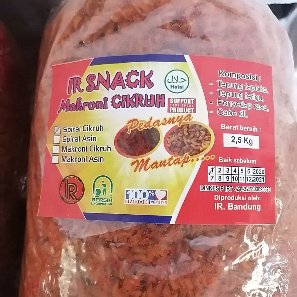 Jual MAKARONI SPIRAL CIKRUH IR SNACK 2,5kg | Shopee Indonesia