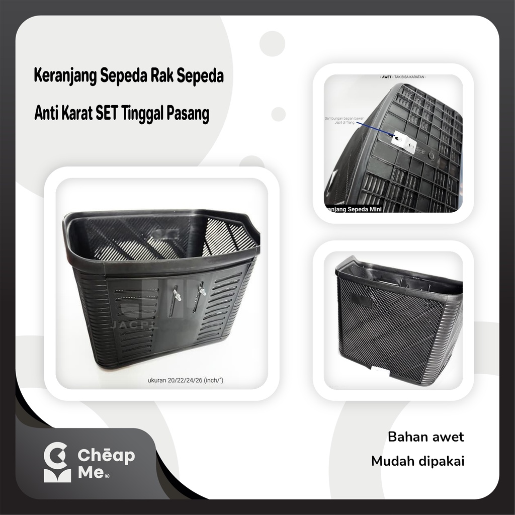Jual Keranjang Sepeda Rak Sepeda Anti Karat SET Tinggal Pasang ...