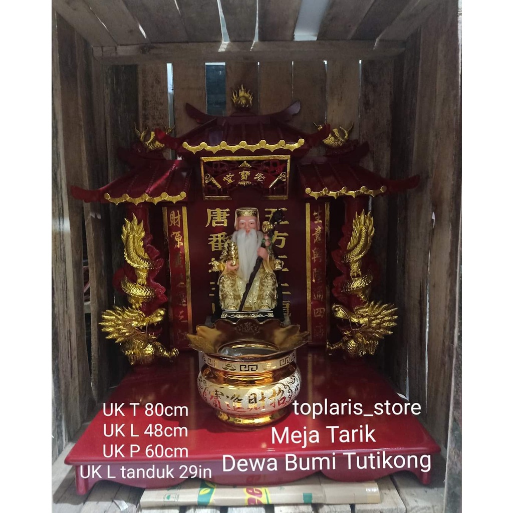 Jual Meja Dewa Bumi Tutikong Ukir Naga Timbul Tanduk Ikan Dan Bola Api ...