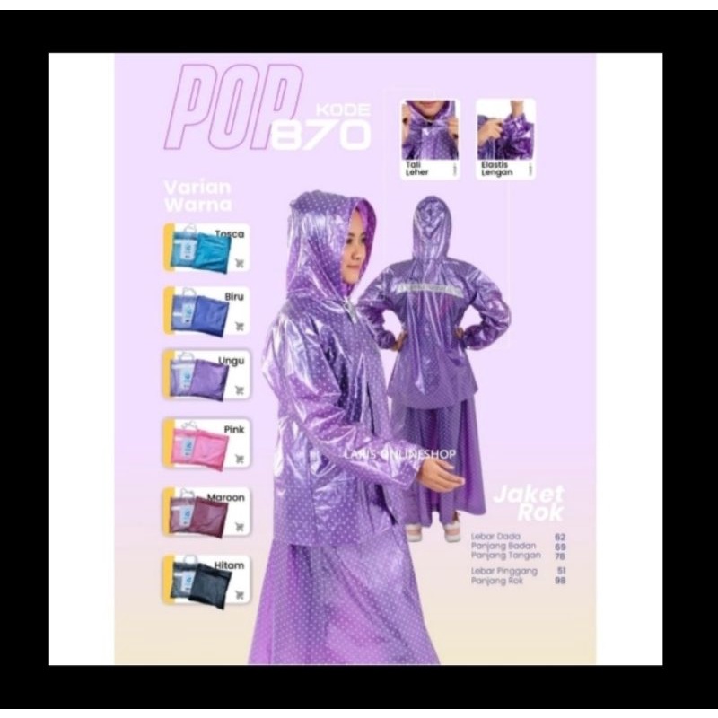 Jual Jas Hujan Jaket Rok POP Plevia | Shopee Indonesia