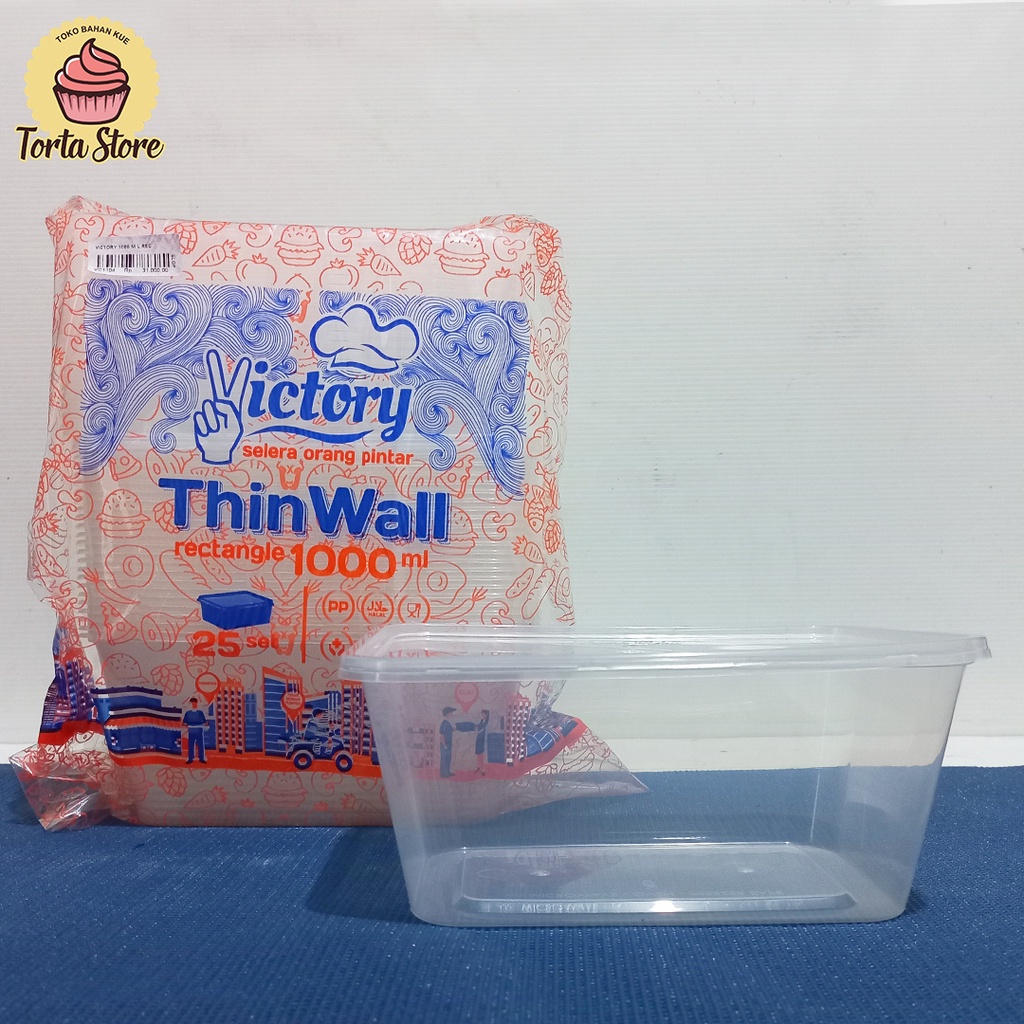 Jual THINWALL VICTORY RECTANGLE 1000 ml | Shopee Indonesia