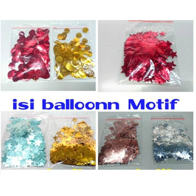 Jual Confetti Foil Isi Balon Confetti Isian Motif Bulat dan Bintang ...