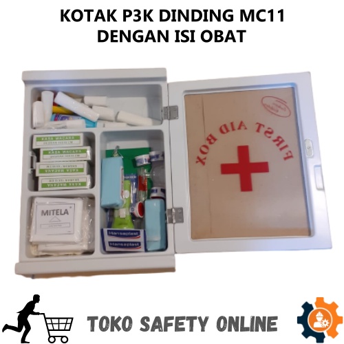 Jual Kotak Obat P3K Dinding Lengkap Dengan Isi Obat P3K / Kotak P3K MC11 + Isi Obat First Aid ...