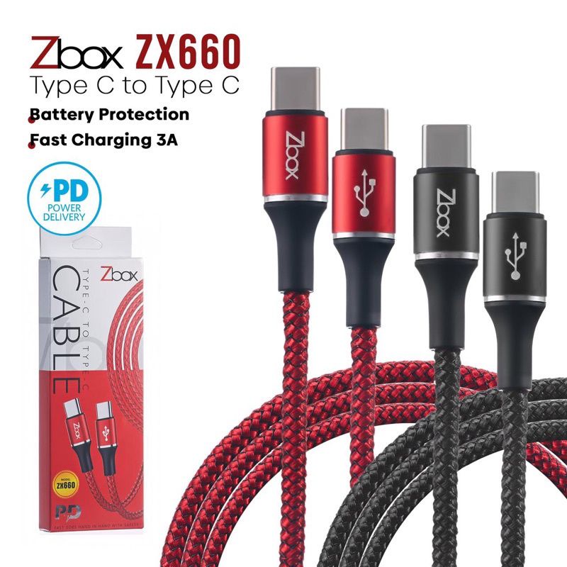 Jual Kabel Data C to C Zbox ZZ660 3A 20Watt PD (Power Delivery)(Support ...
