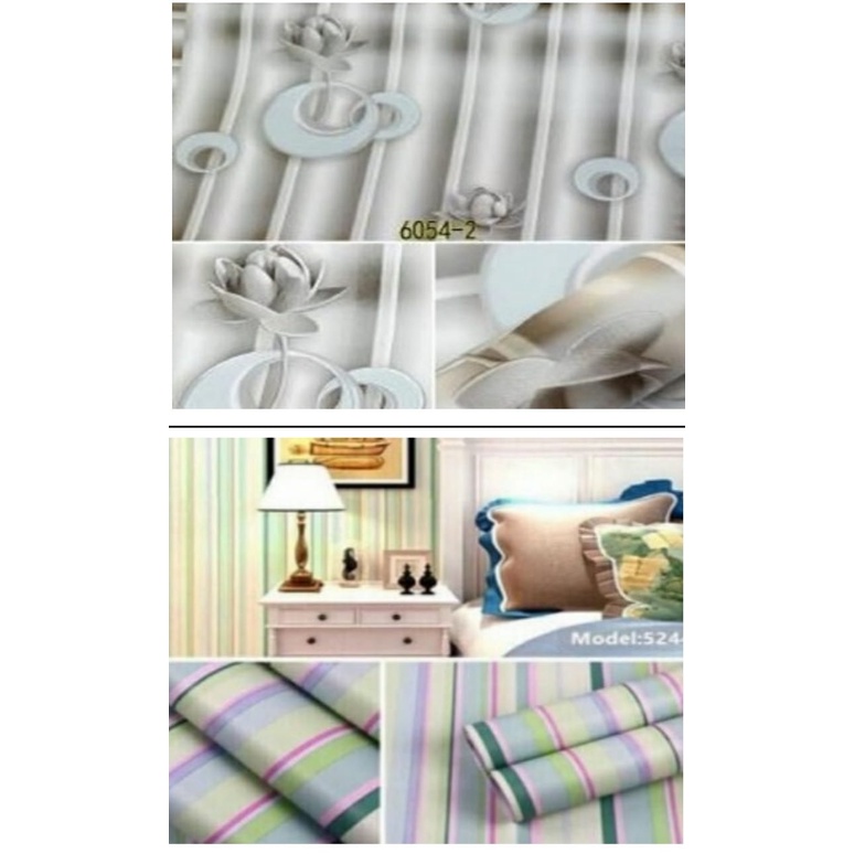 Jual wallpaper dinding/hiasan dinding motif garis soft | Shopee Indonesia