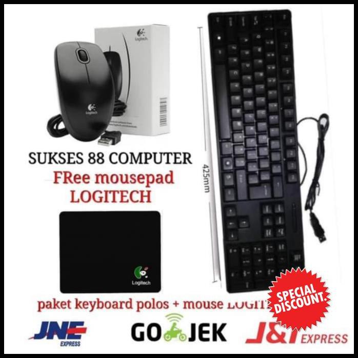 Jual Paket Keyboard Usb Polos + Mouse Logitech B100 Usb Kabel Wired 100 ...