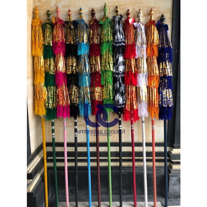 Jual Payung Dekorasi Tingkat / Susun 3 Kain Satin Prada Khas Bali B ...
