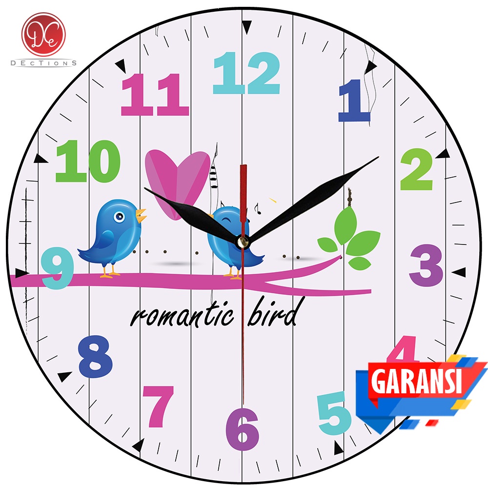 Jual Dections Jam Dinding Unik DIY Desain Romantic Bird Love Style ...