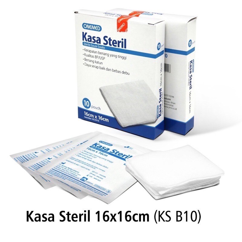 Jual KASA STERIL 16x16cm ONEMED isi 10 per Box / Gauze Swab Sterile ...