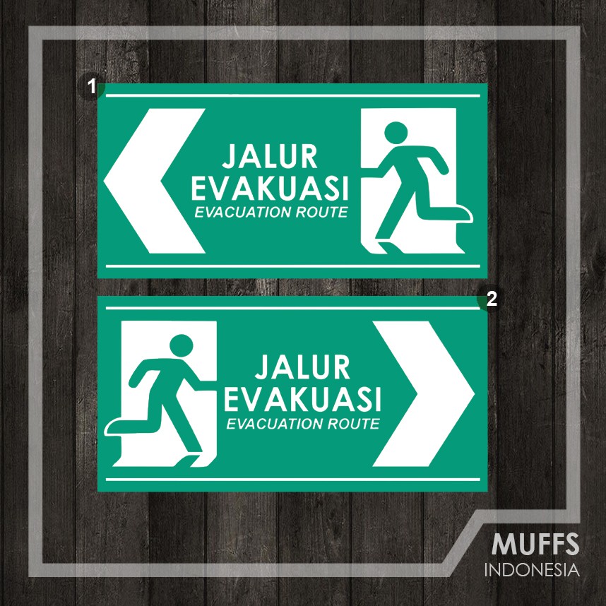 Jual STICKER STIKER K3 SIGN TEMPEL JALUR EVAKUASI EVACUATION ROUTE STIKER PEMBERITAHUAN HIMBAUAN ...