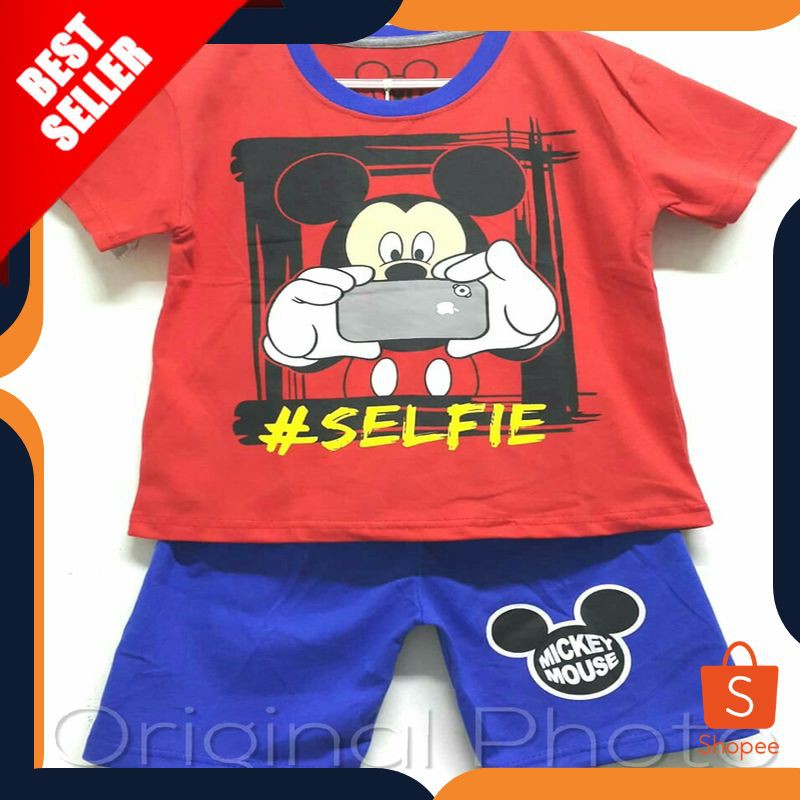 Jual SETELAN BAJU KAOS KARAKTER ANAK MICKEY MOUSE DISNEY | Shopee Indonesia
