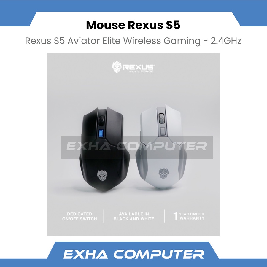 Jual Rexus S5 Aviator Elite Wireless Gaming Mouse - 2.4GHz | Shopee ...