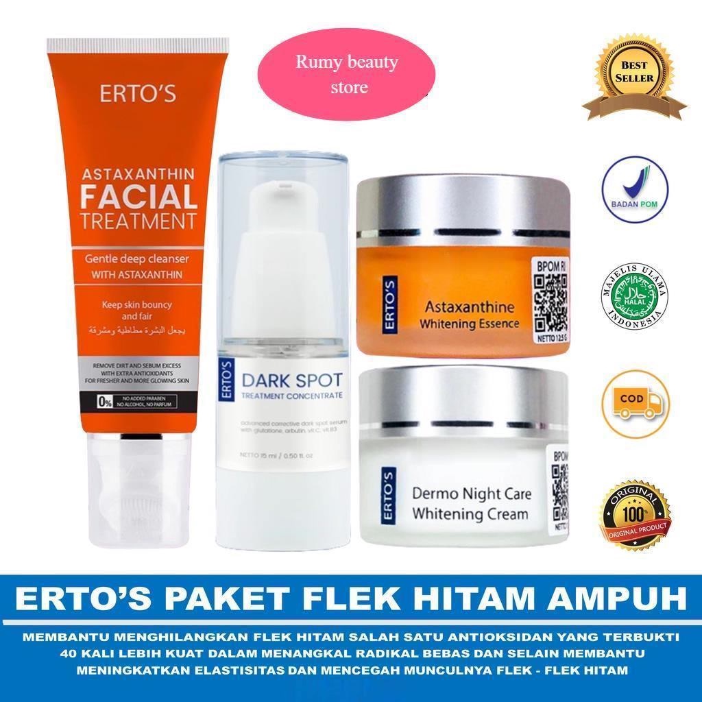Jual Paket Ertos Flek Bintik Hitam Ampuh 4 IN 1 (FACIAL TREATMENT NEW ASTAXANTHINE, DARK SPOT ...