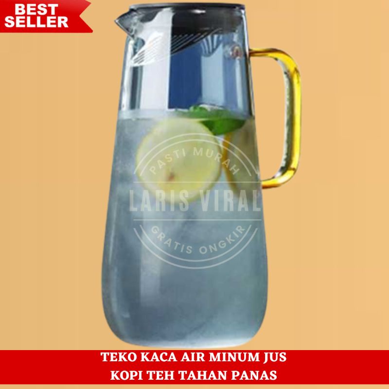 Jual Teko Kaca Air Minum Teh Kopi Jus Tahan Panas Dingin | Teko Pitcher ...