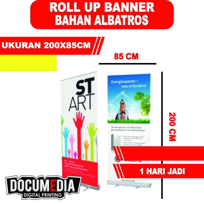 Jual Cetak Roll Up Banner Albatros 1 Hari jadi Ultra High Resolution ...