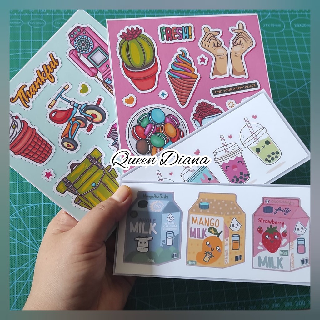 Jual 6 lembar Stiker label aksesoris aesthetic sticker hp laptop ...