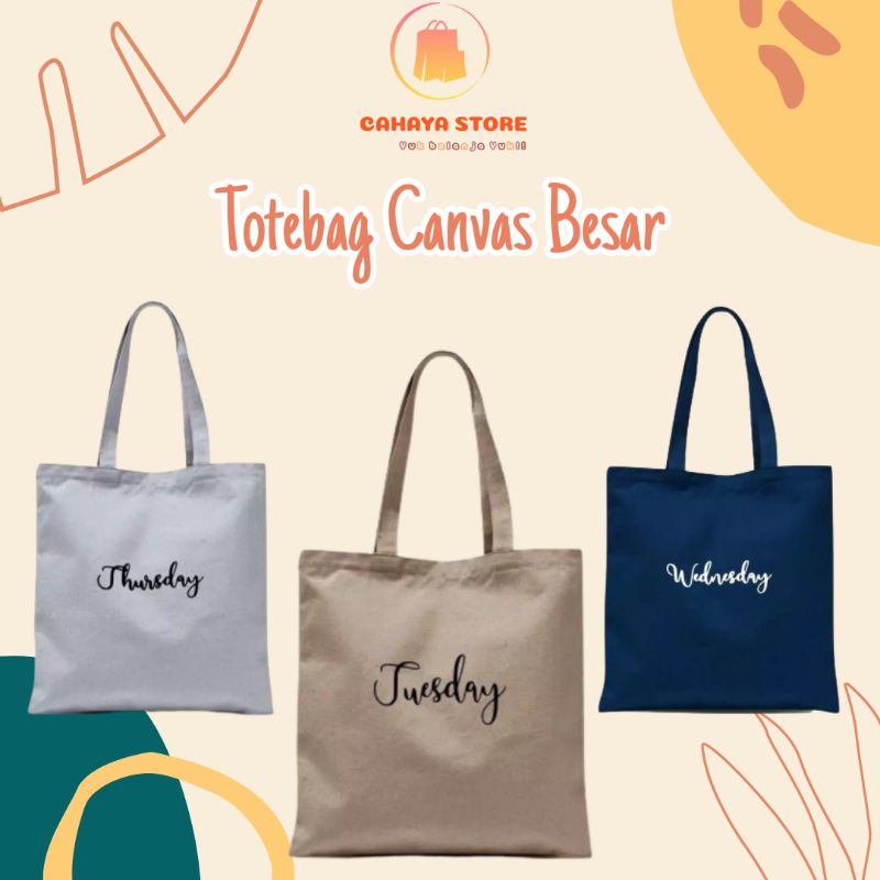 Jual Totebag Canvas Besar / Totebag kekinian / Tas Murah | Shopee Indonesia