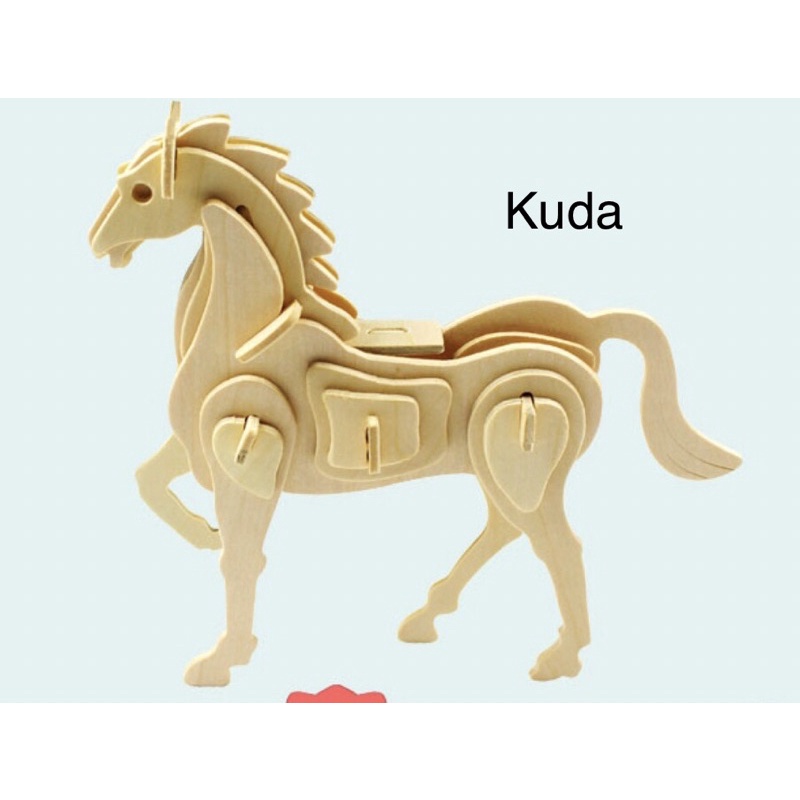 Jual paket diy puzzle kayu 3d lengkap dengan cat, kuas, palet untuk ...