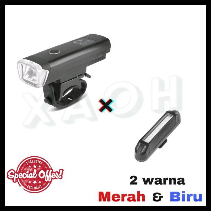 Jual Lampu Sepeda Depan Led Xpg 350 Lm & Belakang Cob 2 Warna 1 Lampu ...