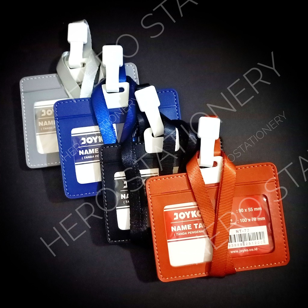 Jual ID name tag label pengenal identitas joyko bahan kulit 100 mm x 78 ...