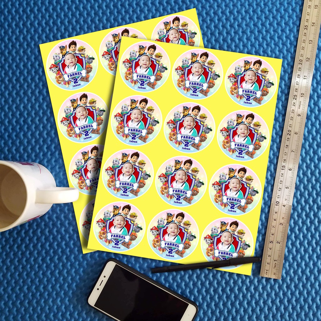 Jual STIKER LABEL ULANG TAHUN ANAK STICKER SOUVENIR TUMPENG MINI PAW ...