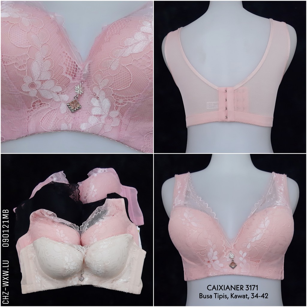 Jual RVC - Bra Busa Tipis Berkawat 34-42 Kait 4 BH Brukat Pakaian Dalam Import Murah Underwear ...