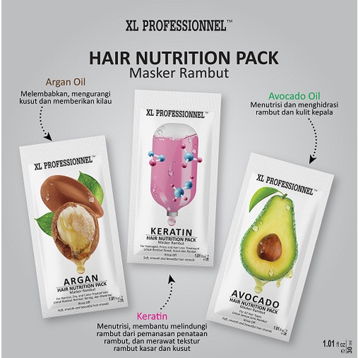 Jual XL PROFESSIONNEL HAIR NUTRION PACK HAIR MASK SACHET | Shopee Indonesia