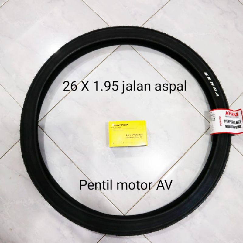 Jual PAKET BAN SEPEDA 26 X 1.95 KENDA PLUS BAN DALAM PENTIL MOTOR AV UNTUK SEPEDA FEDERAL MTB ...
