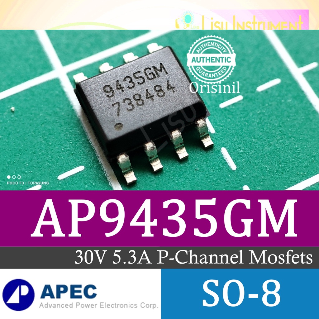 Jual APM9435 9435A APM9435K FDS FDS9435A P-Channel 30V MOSFET AP9435 ME9435A SOP-8 | Shopee ...