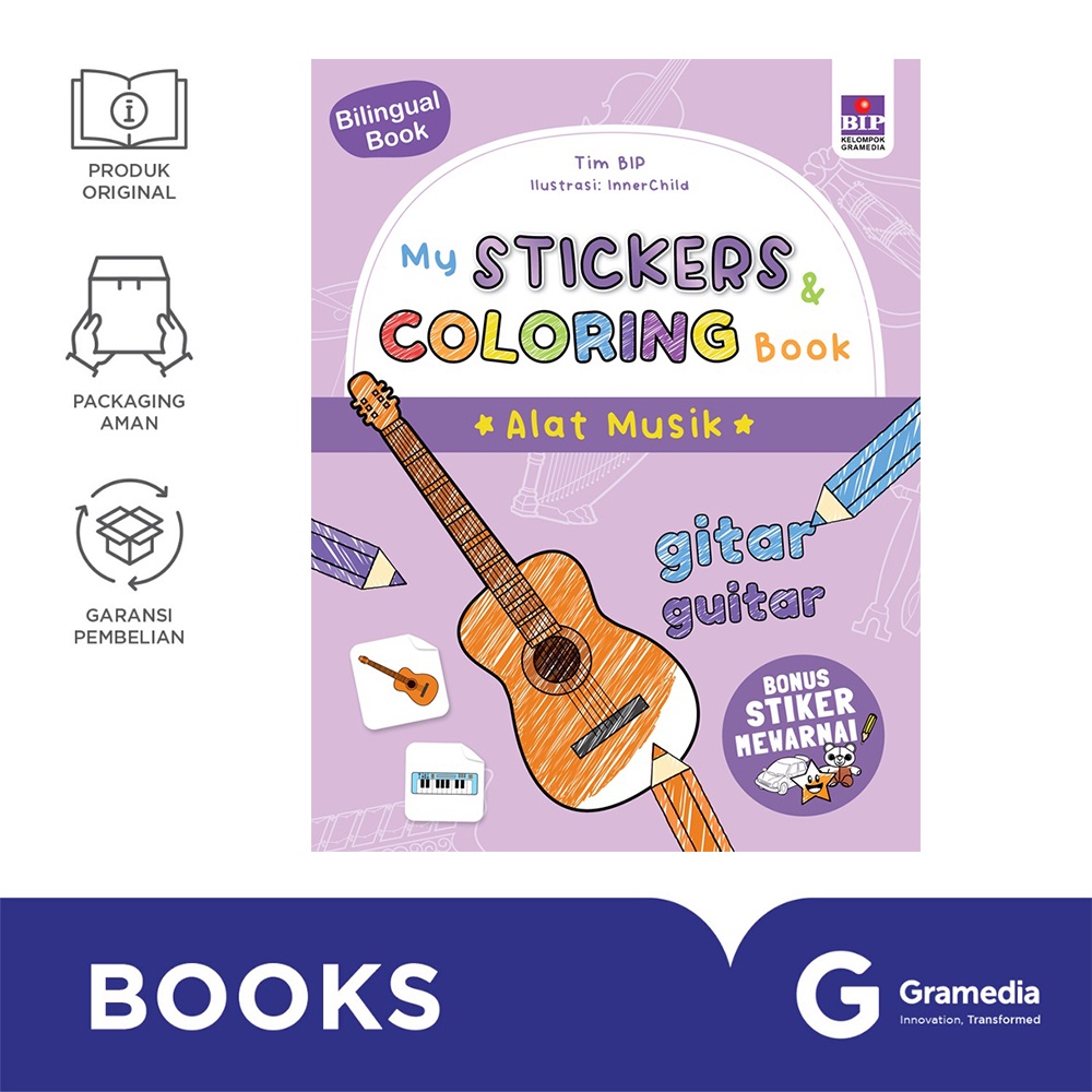 Jual Buku My Stickers & Coloring Book 01: Alat Musik | Shopee Indonesia