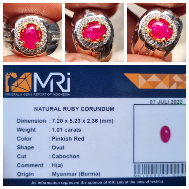 Jual Natural Ruby Burma Myanmar HQ Memo 1.01 crt | Shopee Indonesia