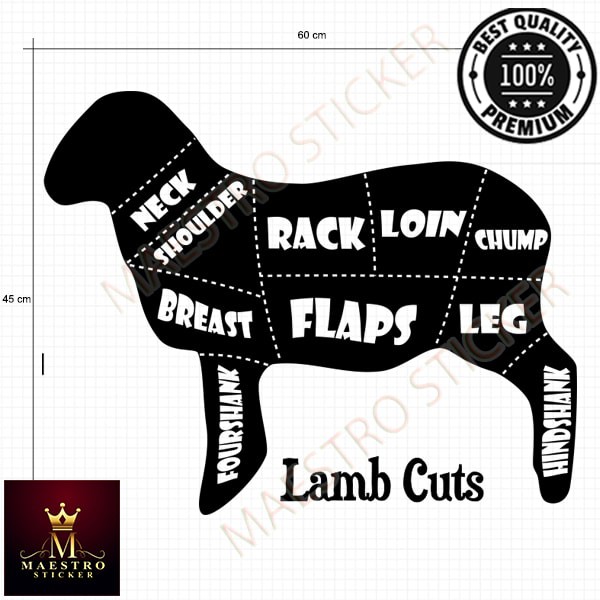Jual Stiker Diagram Daging Kambing Sate Dinding Kaca Wall Sticker Lamb ...