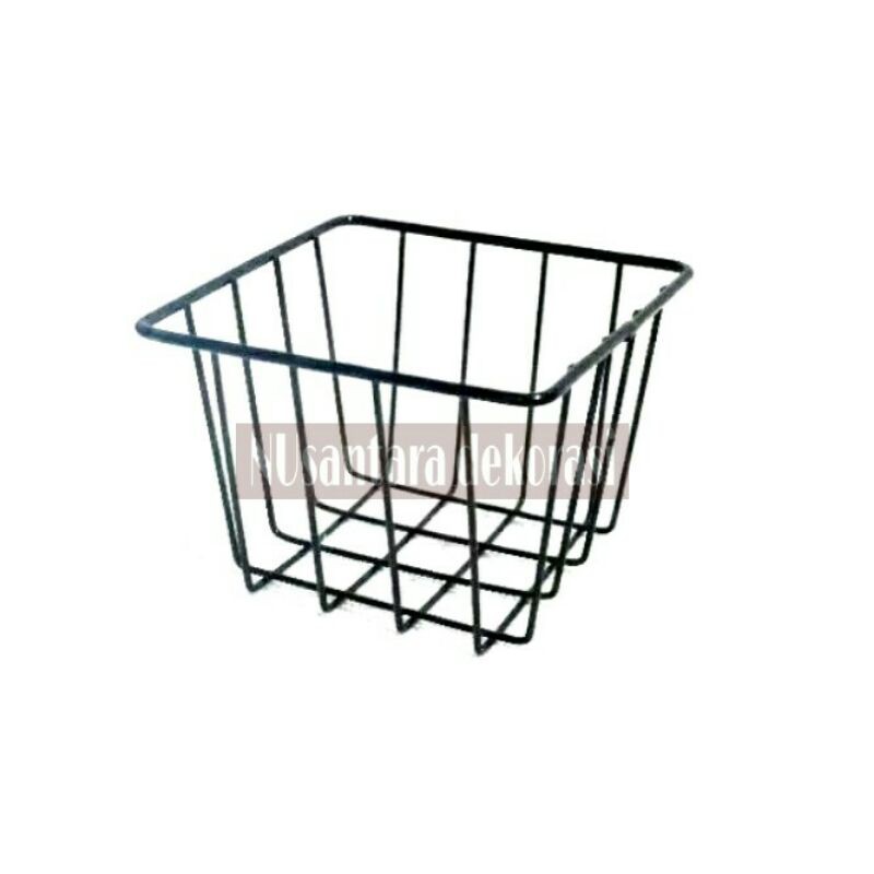 Jual KESI KECIL 12CM HITAM / KERANJANG BESI KECIL WARNA HITAM / GRID ...