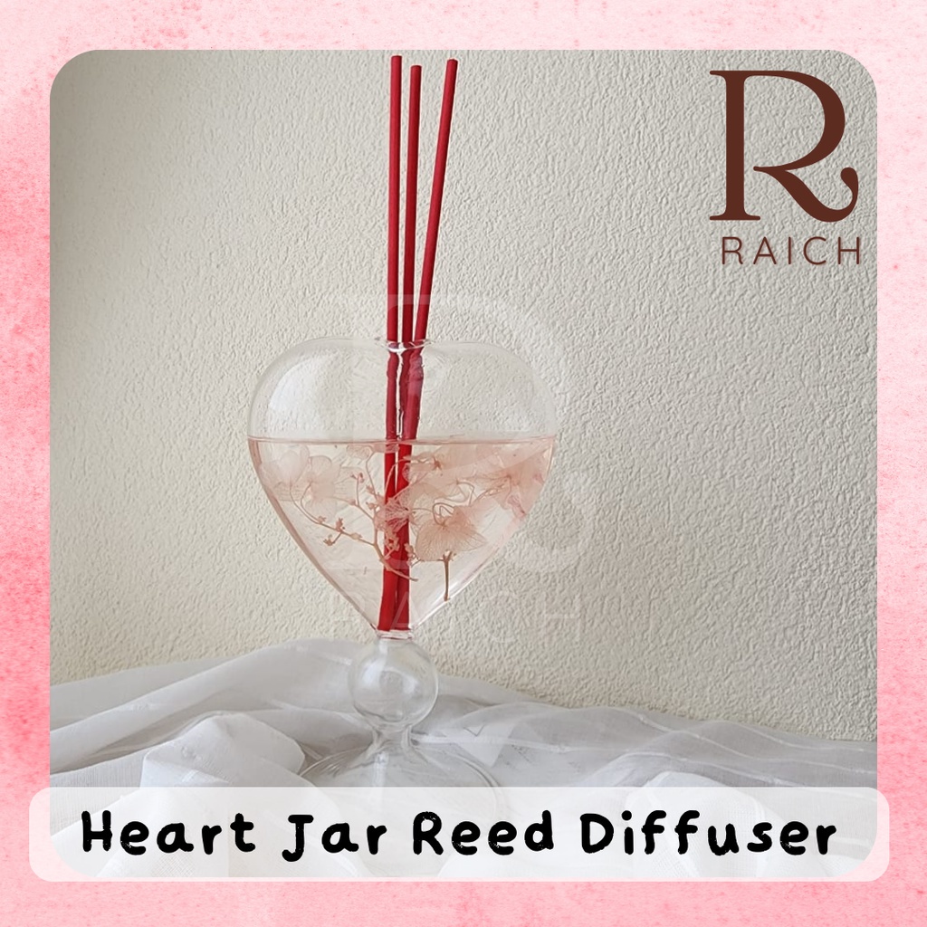 Jual Heart Jar Reed Diffuser / Vas bunga hias bentuk hati/ Gelas ...