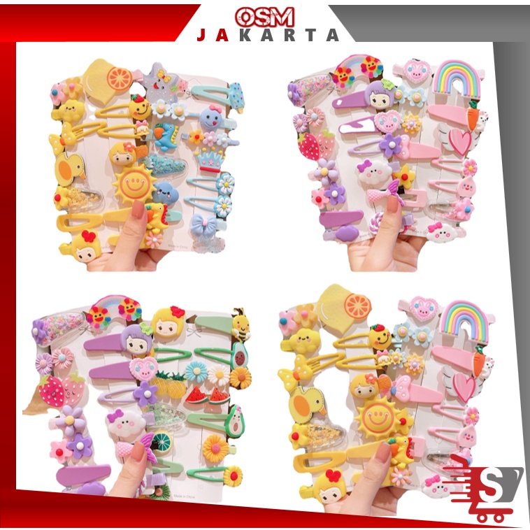 Jual OSM JKT F5386 Jepit Rambut Set 14 in 1 / Jepit Rambut Anak Model ...
