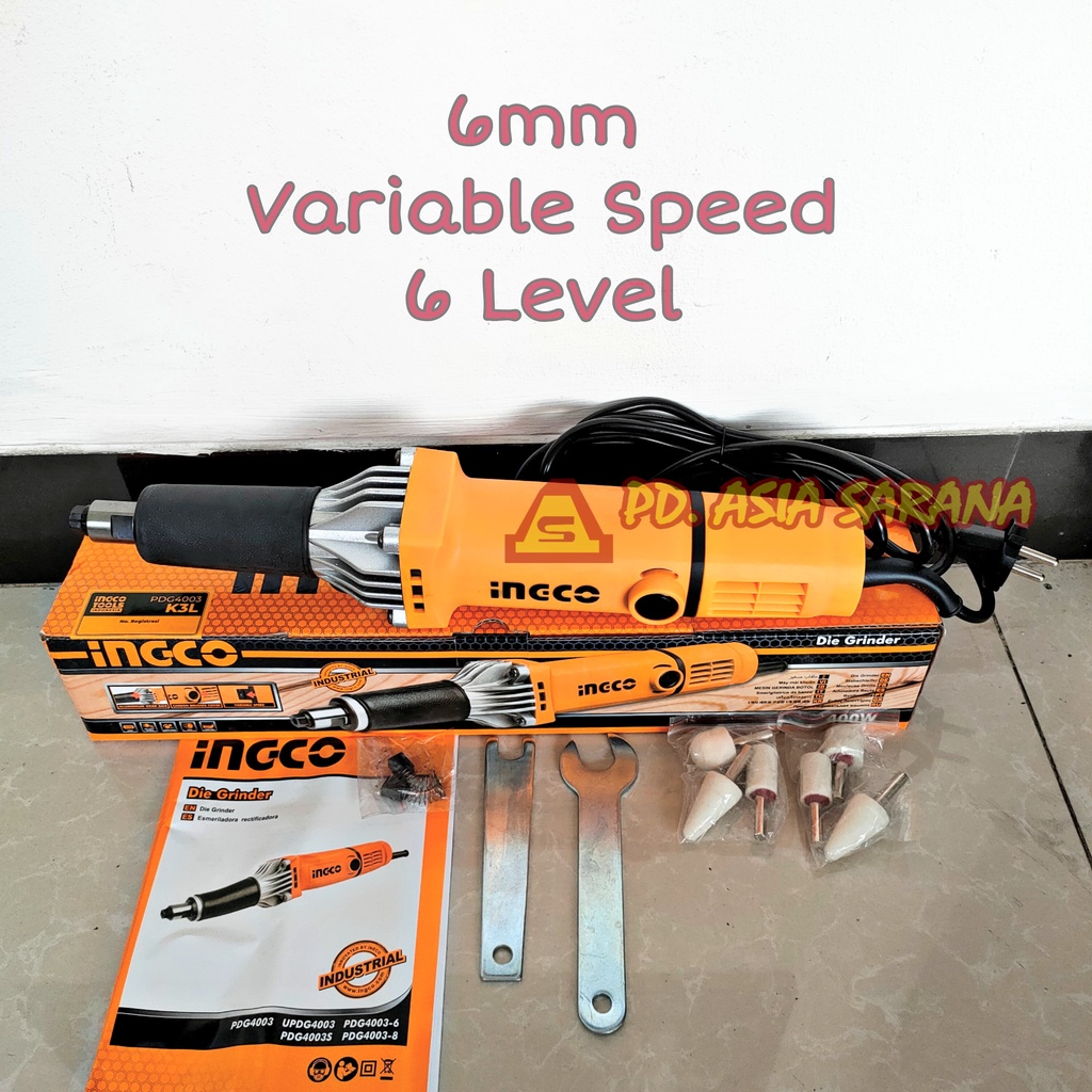 Jual Mesin Hand Die Grinder Tuner 6mm Set INGCO PDG4003 Gerinda Botol ...