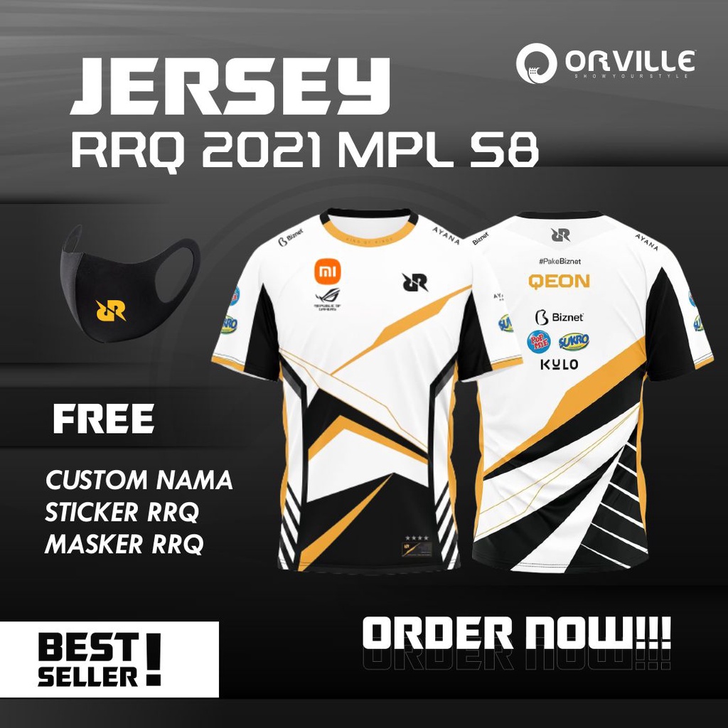 Jual JERSEY RRQ TERBARU PUTIH MPL S8 2021 / FREE NICKNAME / FREE ...