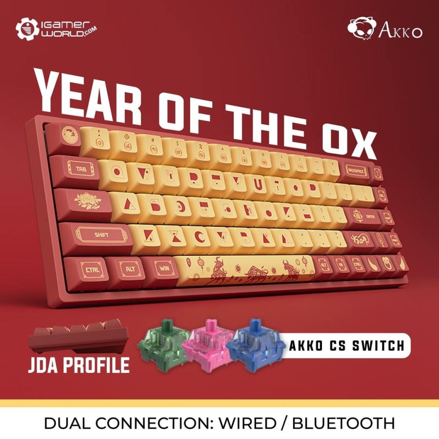 Jual Akko YEAR OF THE OX 3068 V2 Bluetooth 5.0 RGB Mechanical Gaming ...