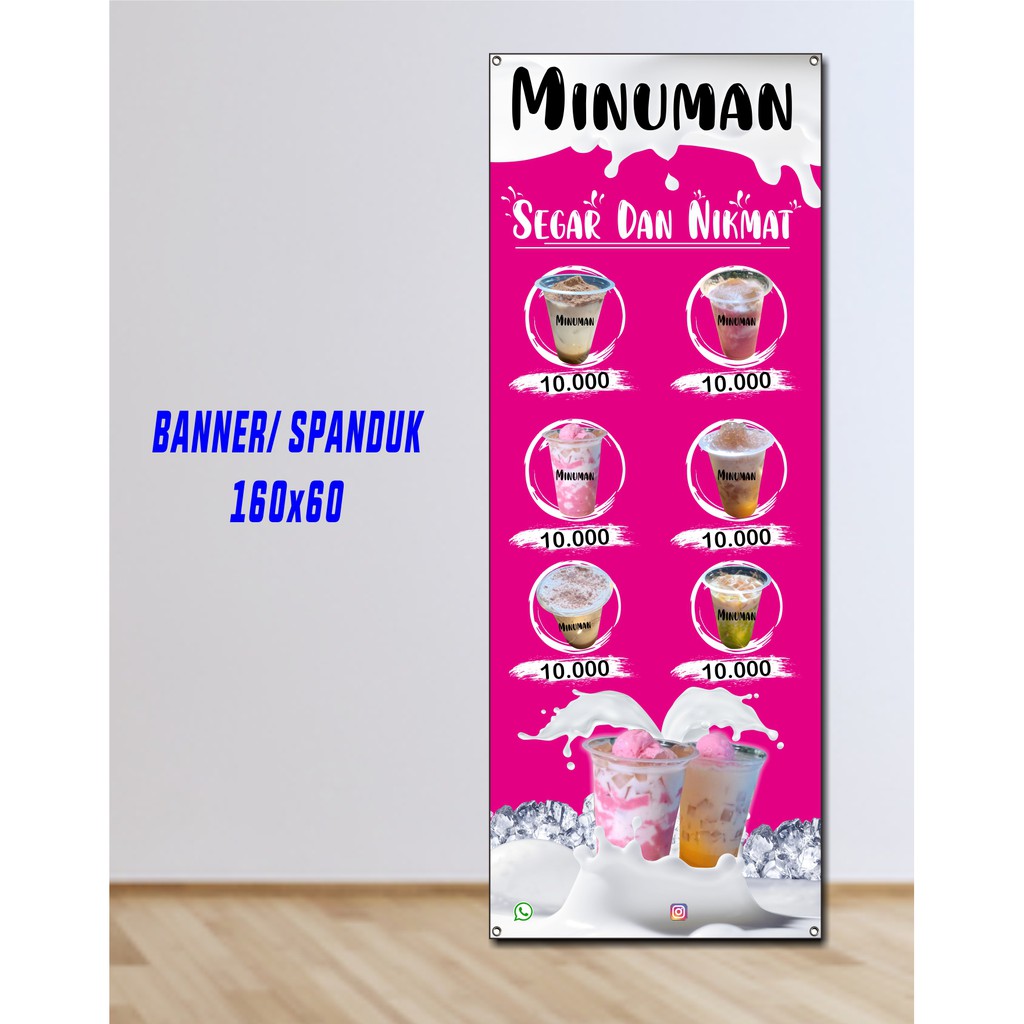 Jual CETAK BANNER SPANDUK BACKDROP MINUMAN, FREE DESAIN | Shopee Indonesia