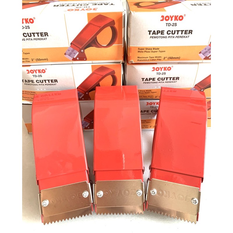 Jual DISPENSER TAPE merah JOYKO BESI 2 inch / PEMOTONG LAKBAN BESI ...