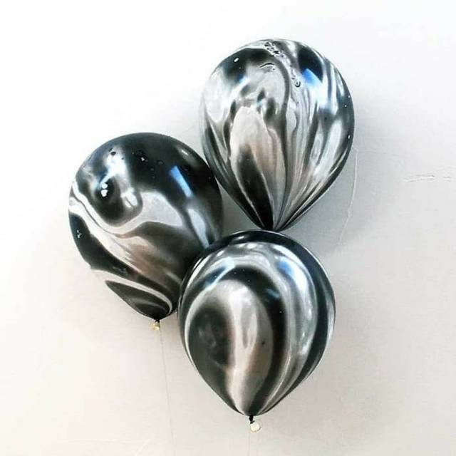 Jual BALON MARBLE BLACK/ BALON LATEX MARBLE/ BALON KEKINIAN/ BALON ...